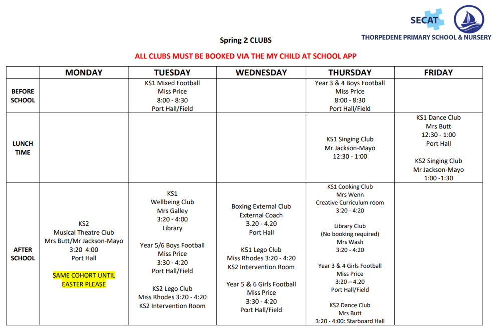 Thorpedene Primary School & Nursery - School Clubs